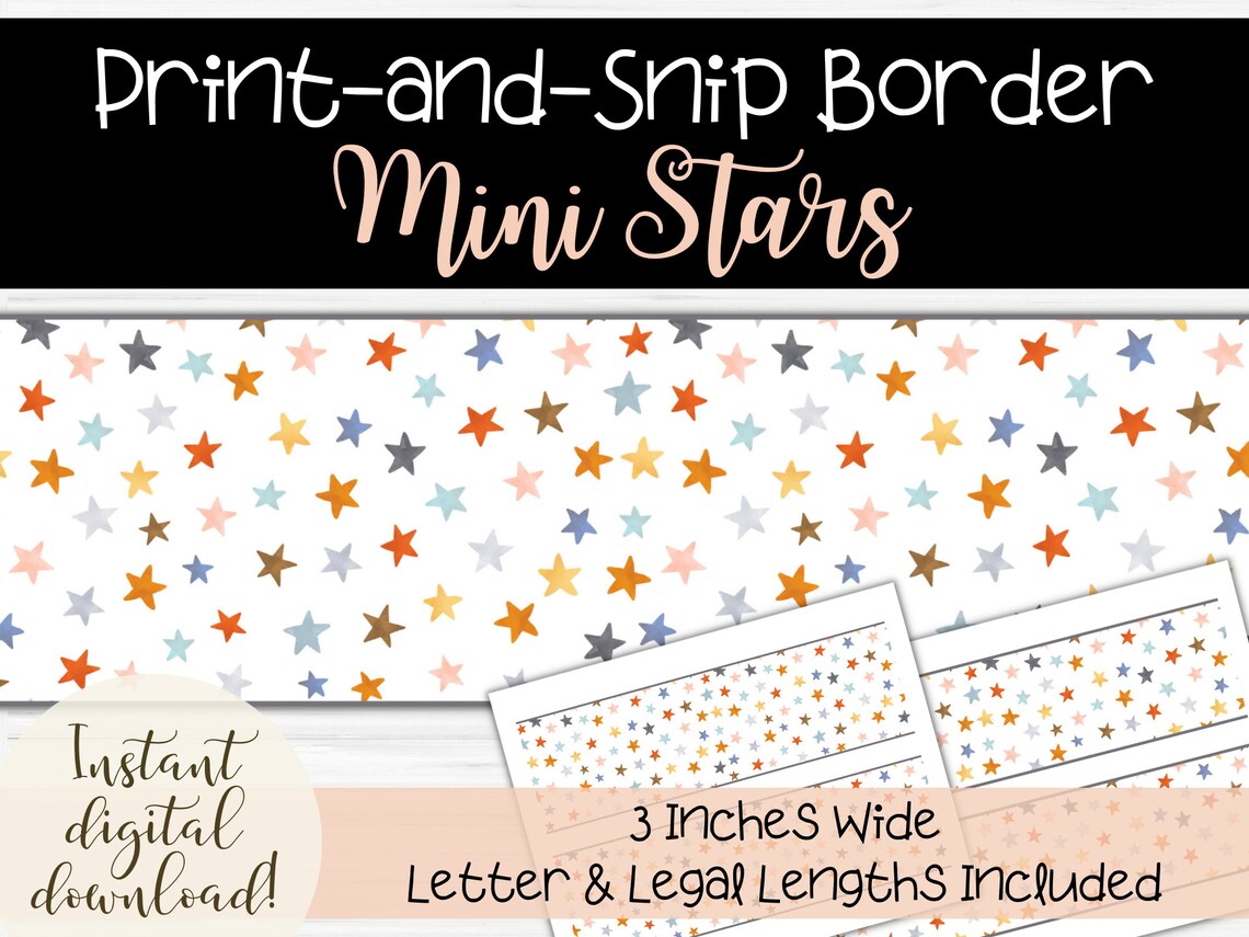 Stars Bulletin Board Border: Boho Classroom Decor (digital Download) - Etsy