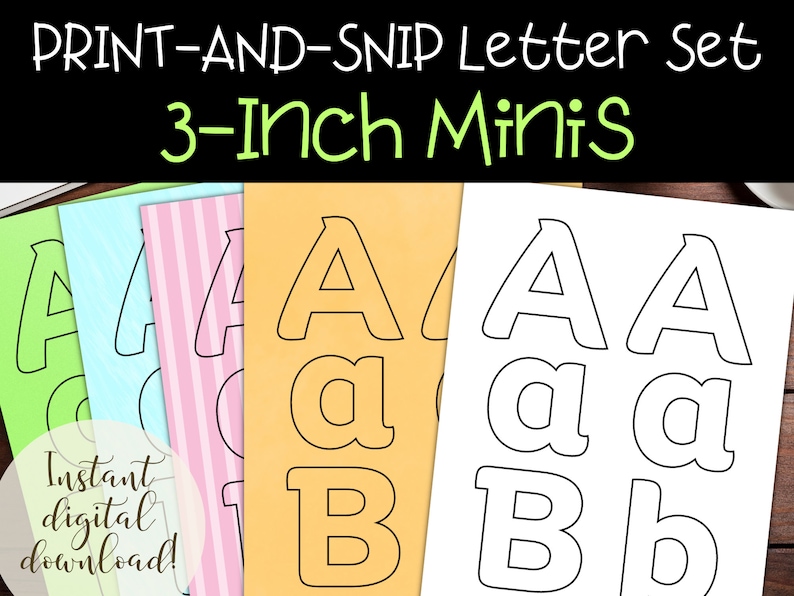 Printable Bulletin Board Letters: 3-inch Mini Alphabet & Numbers (PDF ...