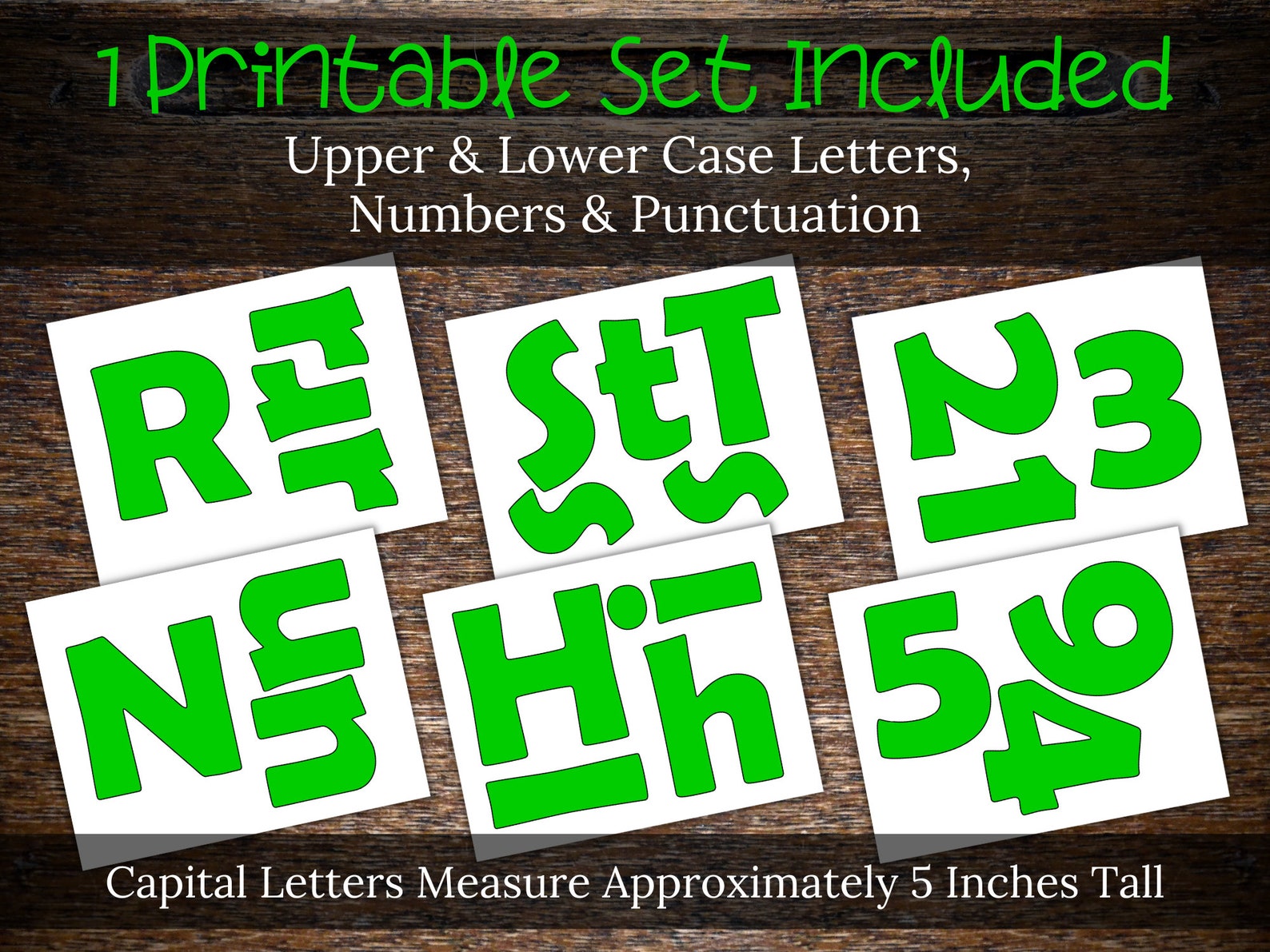 Kelly Green Bulletin Board Letters and Numbers, Printable Letter Set ...