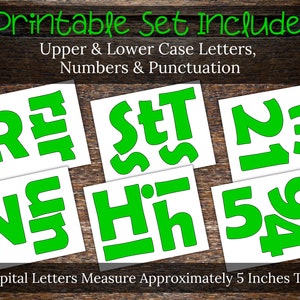 Kelly Green Bulletin Board Letters and Numbers, Printable Letter Set ...
