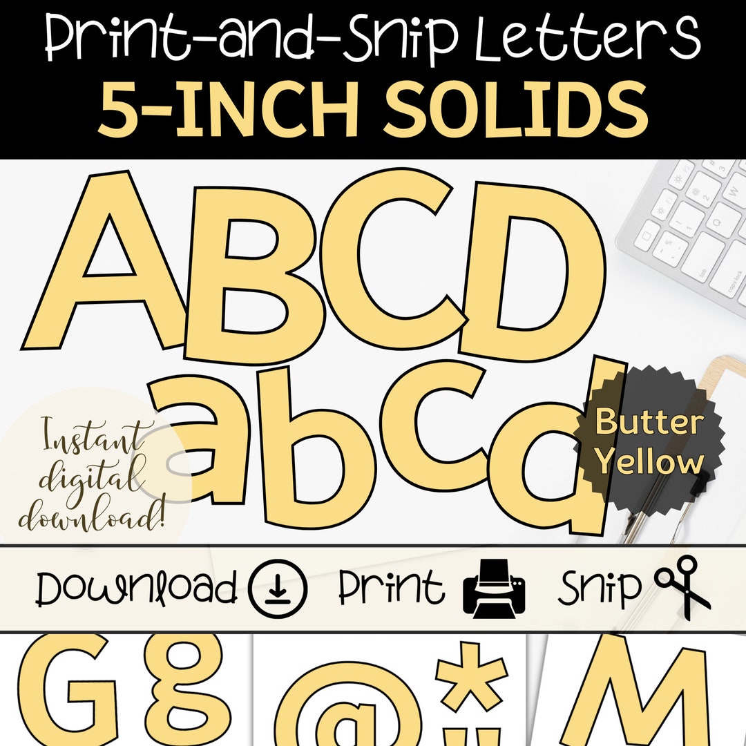 Light Yellow Bulletin Board Letters | Pastel Printable Letter Set ...