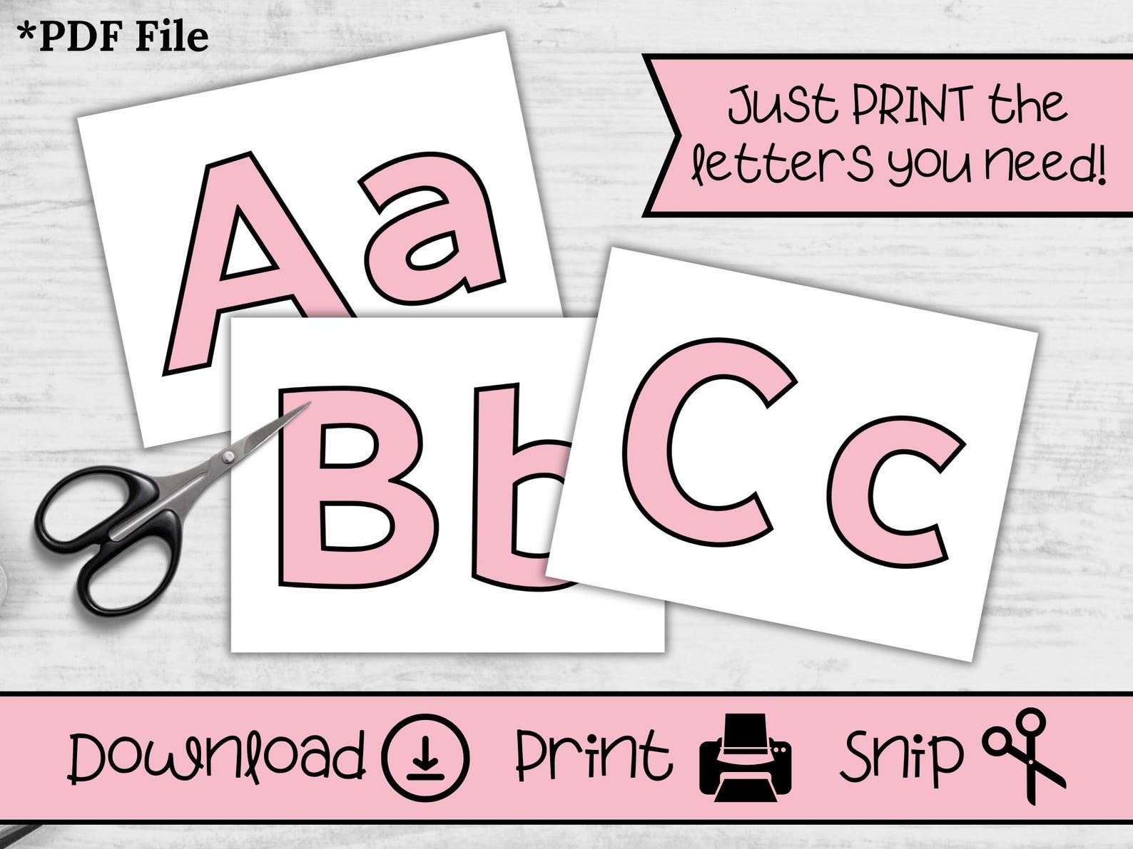 Ballet Pink Printable Bulletin Board Letters | 5 Inch (digital Download ...