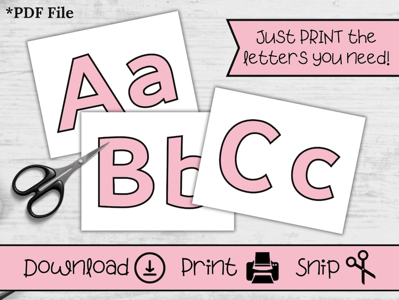 Ballet Pink Printable Bulletin Board Letters | 5 Inch (digital Download ...