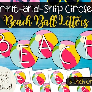 Summer Bulletin Board Letter Set | Beach Ball Theme | Bulletin Board ...