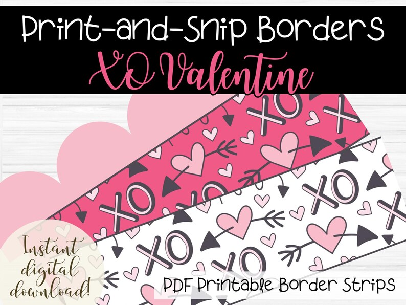 Valentine's Day Border Strips | Printable Bulletin Board Trim for ...