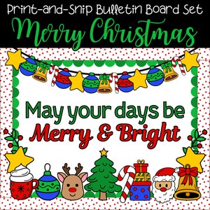 Christmas Bulletin Board Kit | Printable Classroom Bulletin Board Set ...