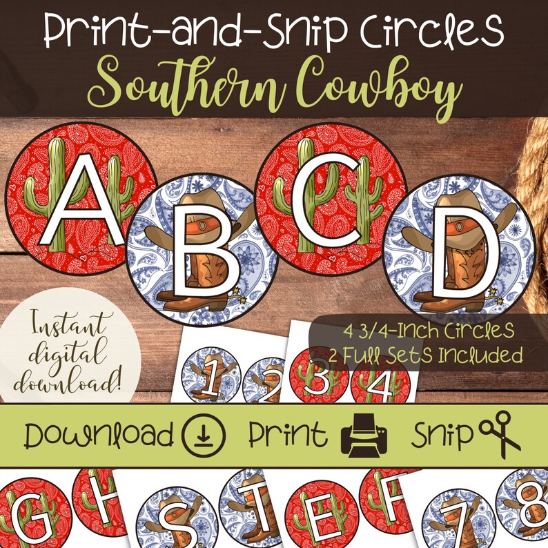 Cowboy Classroom Decor: Western Letters, Numbers & Punctuation (PDF ...