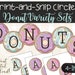 Printable Donut Letter Sets, 4 Inch Circles in Pink, Purple, and Cyan ...