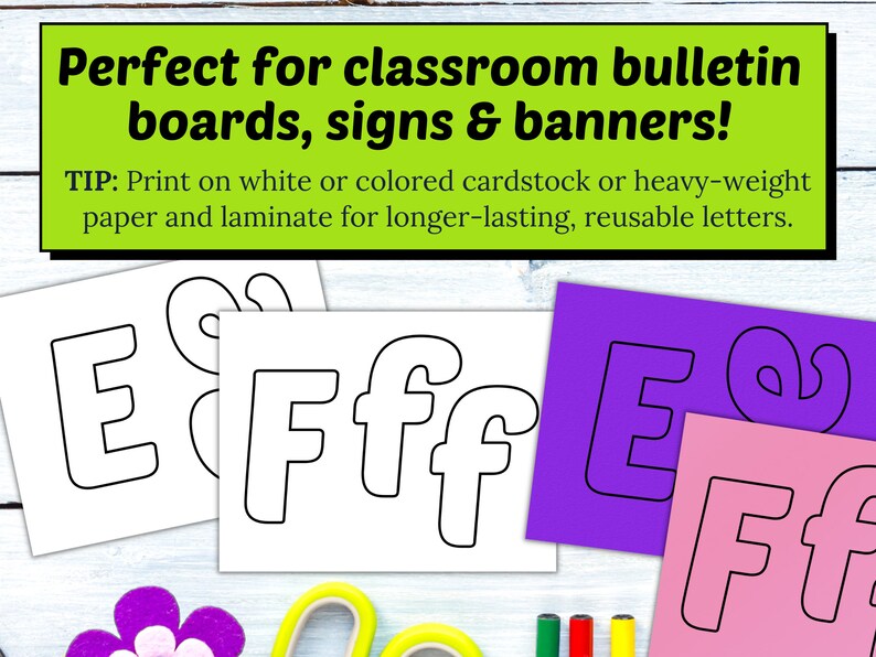 Printable Bulletin Board Letters: 3 & 5 Inch DIY Sets (PDF) - Etsy