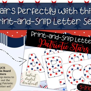 Patriotic Stars Printable Border for Bulletin Boards, Trim for DIY ...