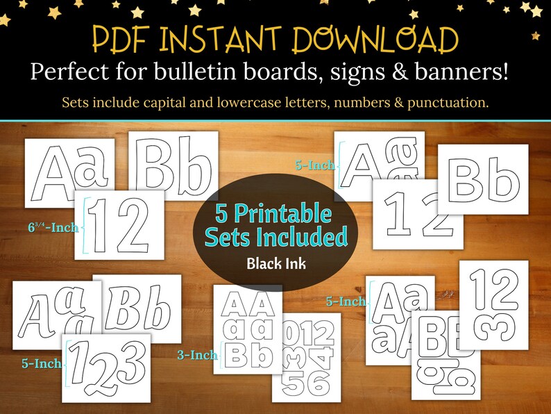 Bulletin Board Letter Sets Bundle Printable Letters for Signs & Banners ...