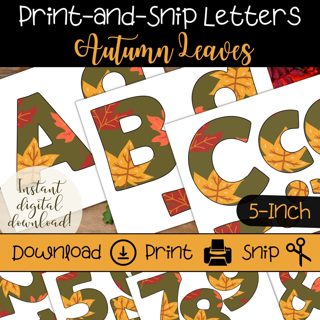 Fall Leaves Bulletin Board Letters: Autumn Classroom Decor (PDF) - Etsy