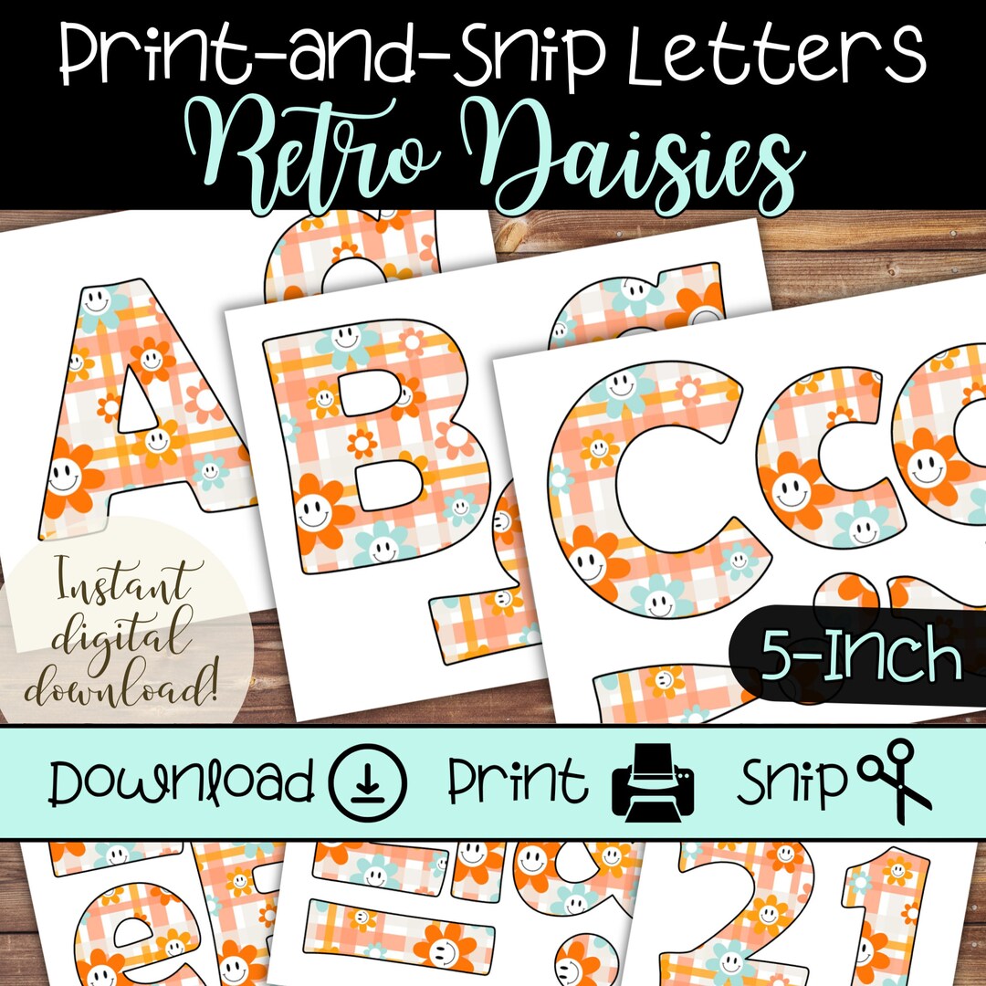Retro Daisy Bulletin Board Letter Set | Printable Letters for Classroom ...