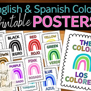 Bilingual Color Posters | Colors of the Rainbow Theme | Printable ...