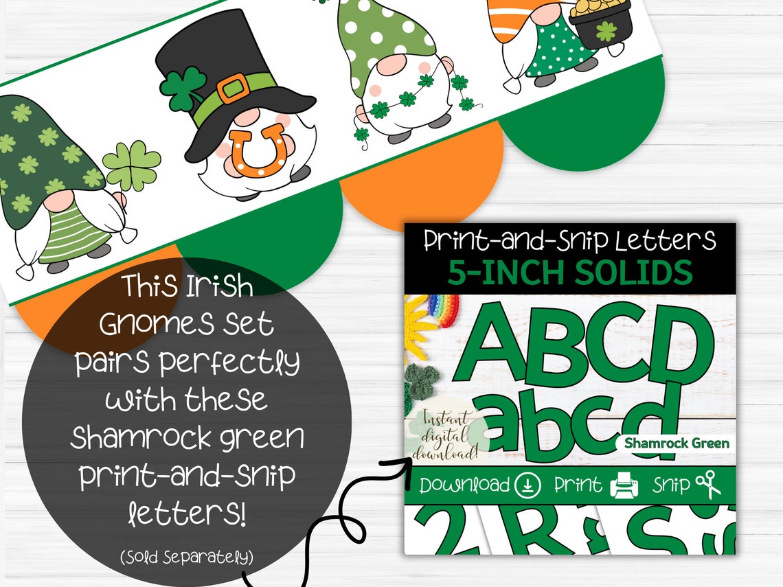 St. Patrick's Day Bulletin Board Set | Irish Gnomes Theme | Printable ...