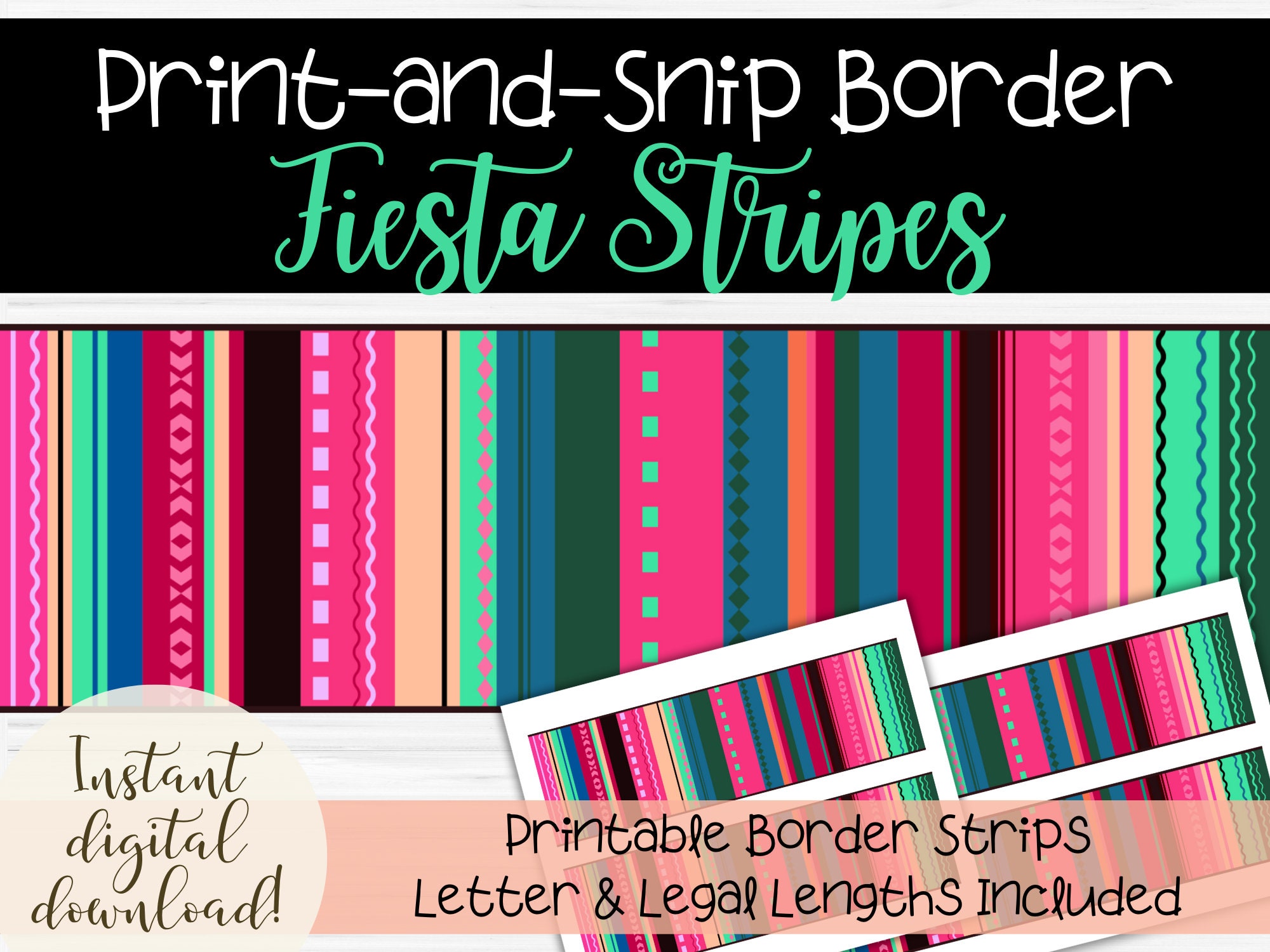 Fiesta Bulletin Board Border Printable Border Strips Cinco De Mayo ...