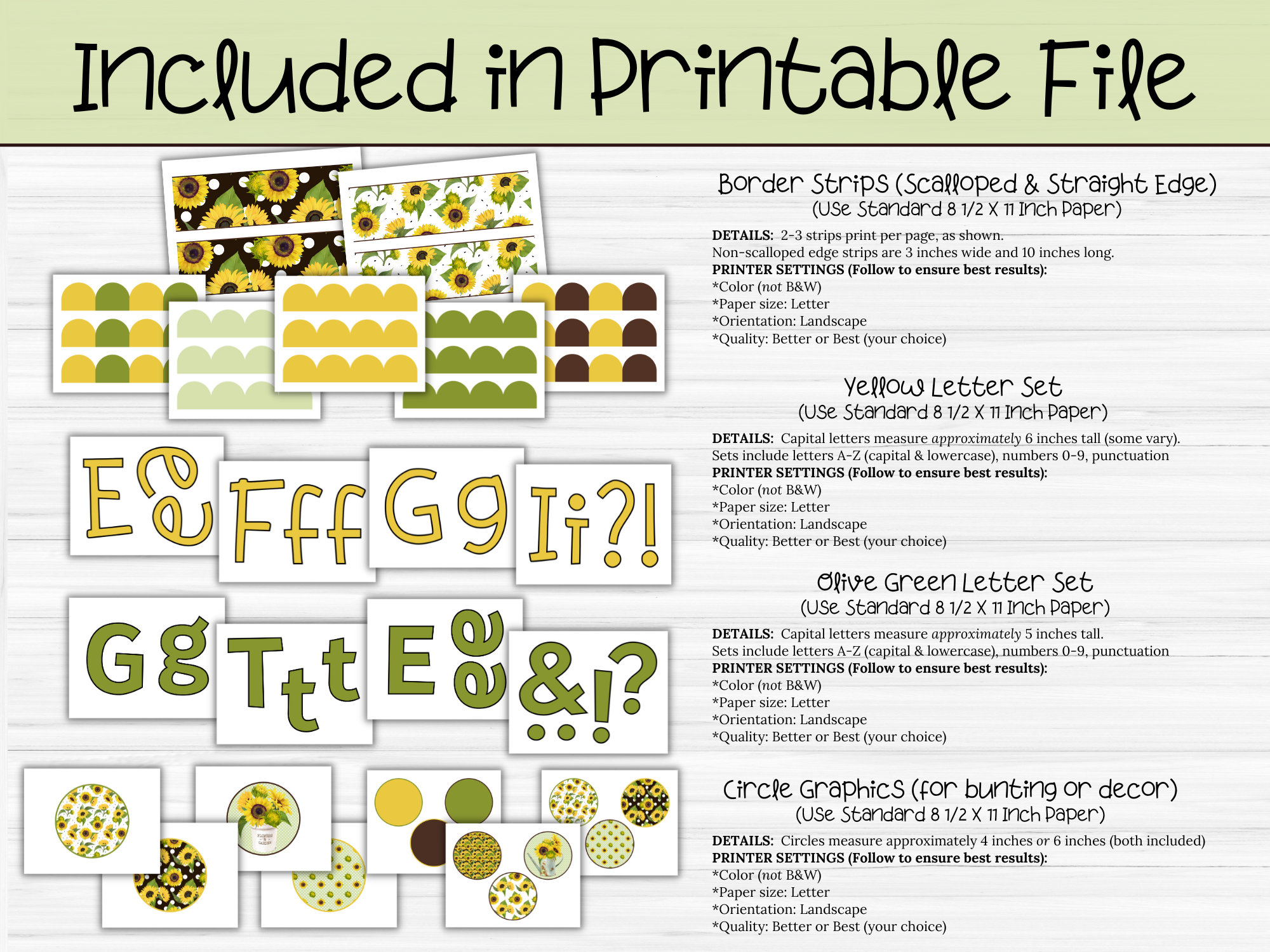 Sunflower Bulletin Board Set | Printable Sunflower Themed Borders ...