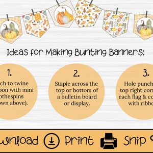 Autumn Bunting Banner Flags | Printable Bunting for Classroom | Fall ...