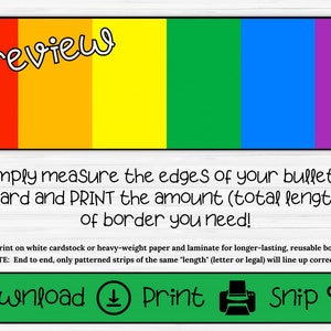 Bulletin Board Border | Rainbow Stripes Theme | Primary Colors ...