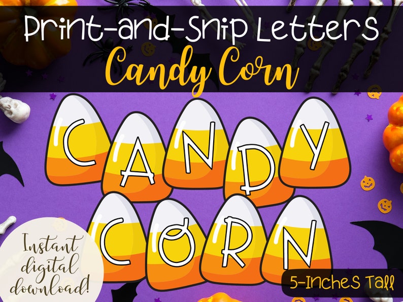 Candy Corn Letters: Printable Halloween Bulletin Board Set (digital ...