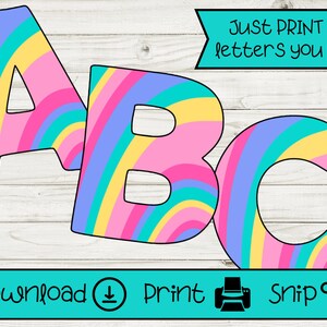 Rainbow Bulletin Board Letters | Printable Letter Set for Teachers ...