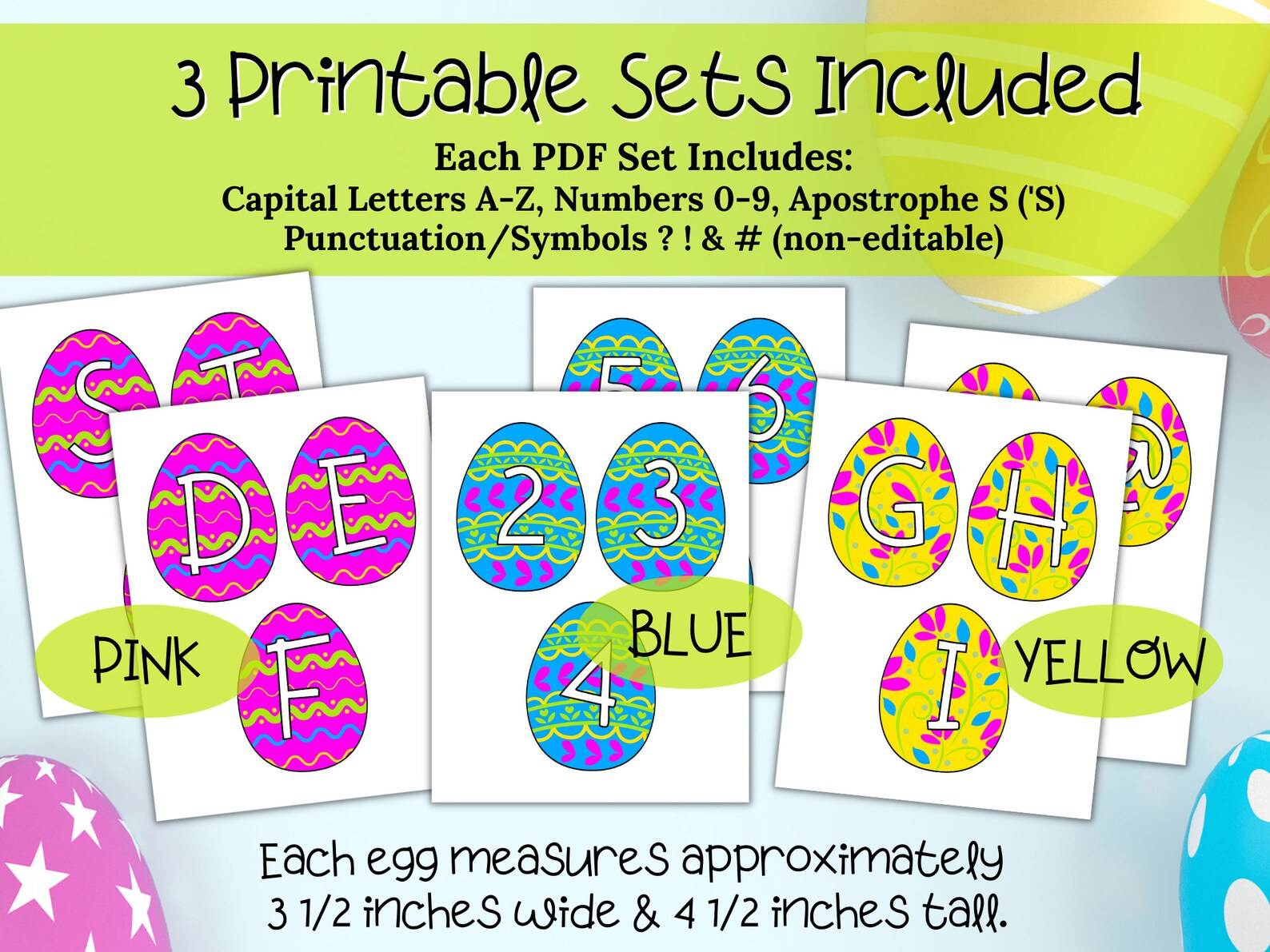 Printable Easter Egg Letter Sets for Bulletin Boards, Holiday Party ...