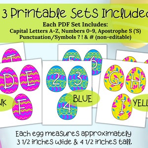 Printable Easter Egg Letter Sets for Bulletin Boards, Holiday Party ...