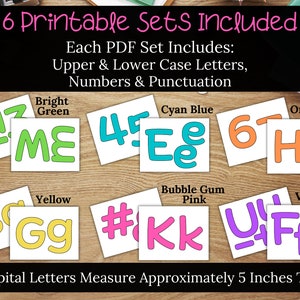 Bright Bulletin Board Letters | Printable Letter Sets for Teachers ...
