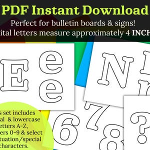 Bulletin Board Letter Set | Black Ink Outlined Letters | Homemade Signs ...