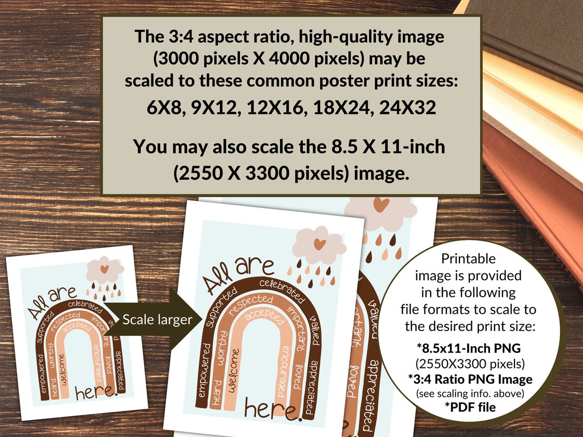 Inclusion and Cultural Diversity Boho Rainbow Digital Print, Printable ...