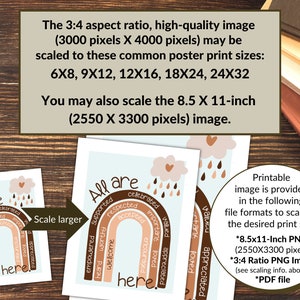 Inclusion and Cultural Diversity Boho Rainbow Digital Print, Printable ...