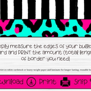 Bulletin Board Borders | Neon Retro Theme Classroom | Printable Border ...