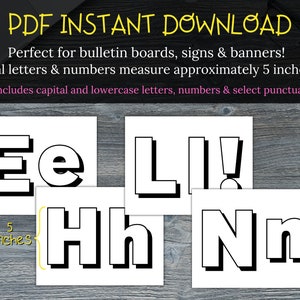 Bulletin Board Block Letters | Printable 3D Shadow Letters & Numbers ...