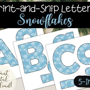 Snowflake Flurries Print and Cut Bulletin Board Letter Set for Winter ...