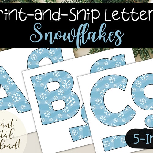 Snowflake Flurries Print and Cut Bulletin Board Letter Set for - Etsy