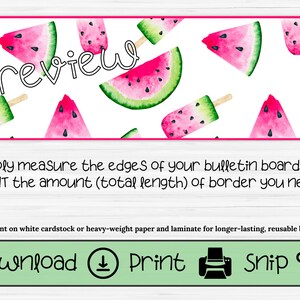 Watermelon Bulletin Board Set | Printable Letters, Bunting Flags ...