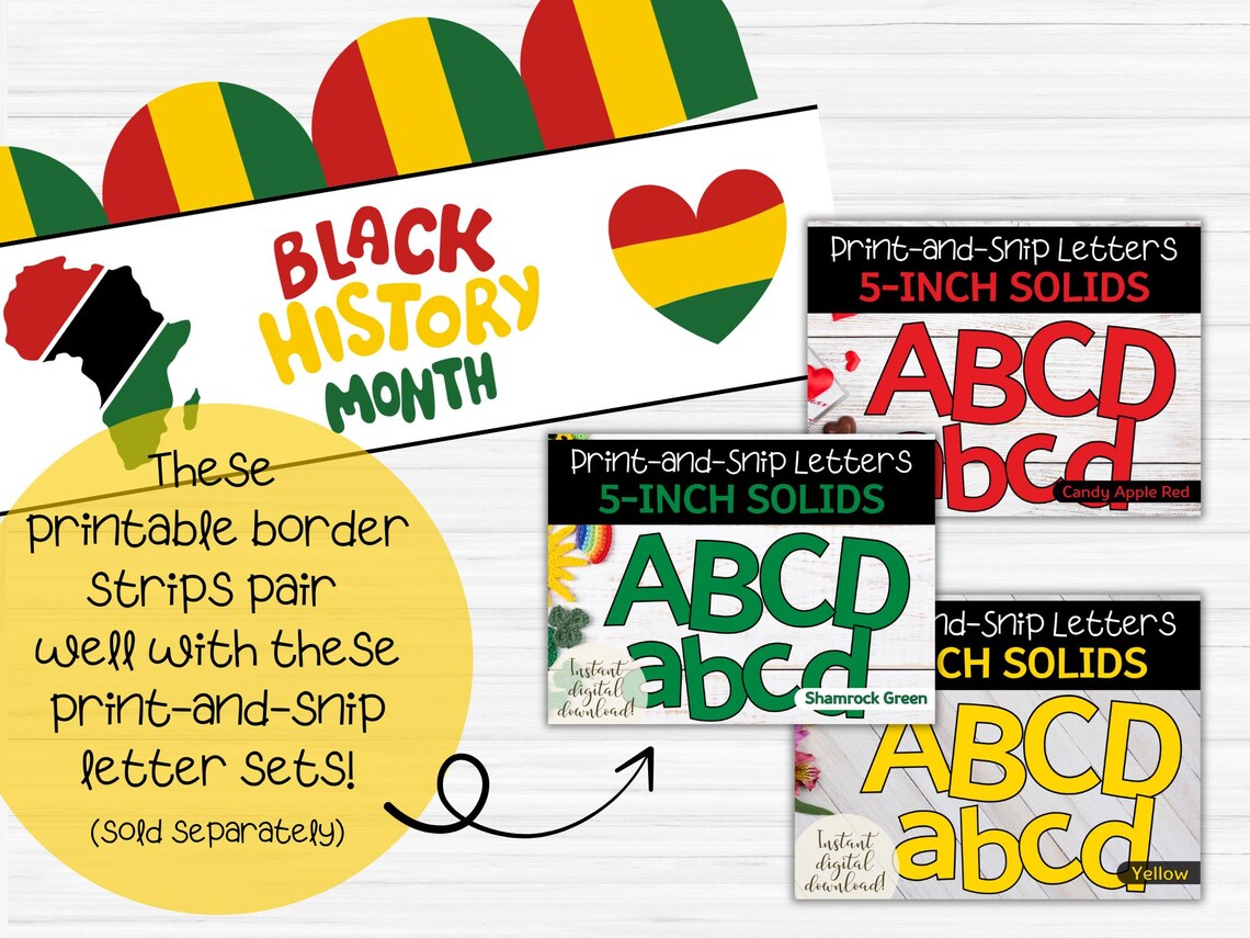 Black History Month Bulletin Board Borders | Classroom Decor (digital ...