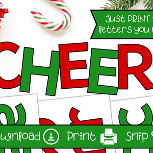 Red & Green Christmas Bulletin Board Letters: Printable Holiday Decor ...