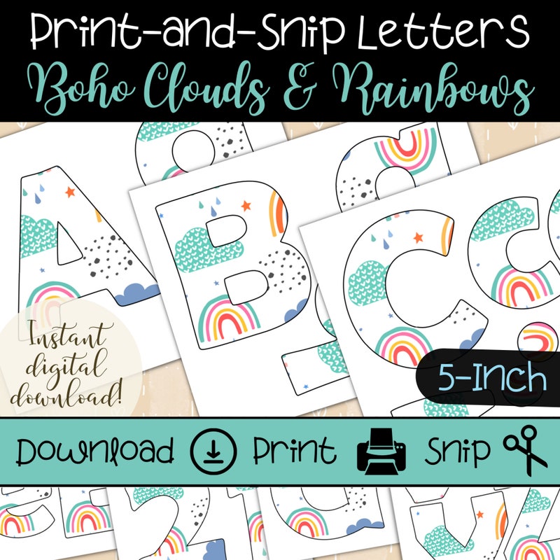Rainbow Letters - Etsy