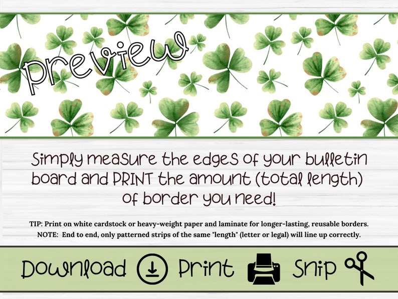 St. Patrick's Day Border for Classroom Bulletin Boards, Printable ...