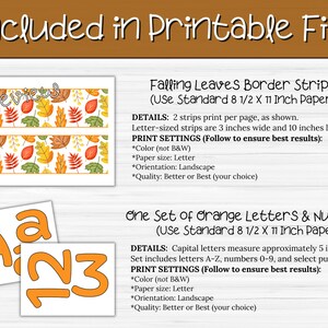 Fall Leaves Bulletin Board Set | Printable Autumn Border & Orange ...