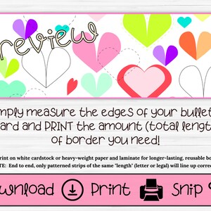 Printable Hearts Cutout Pattern Border for February and Valentine's Day ...