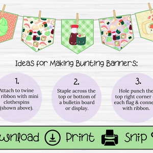 Sushi Friends Bulletin Board Set | Printable Sushi Borders | Bunting ...