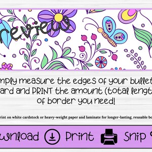 Whimsical Floral Print and Cut Bulletin Board Letters and Border Set ...