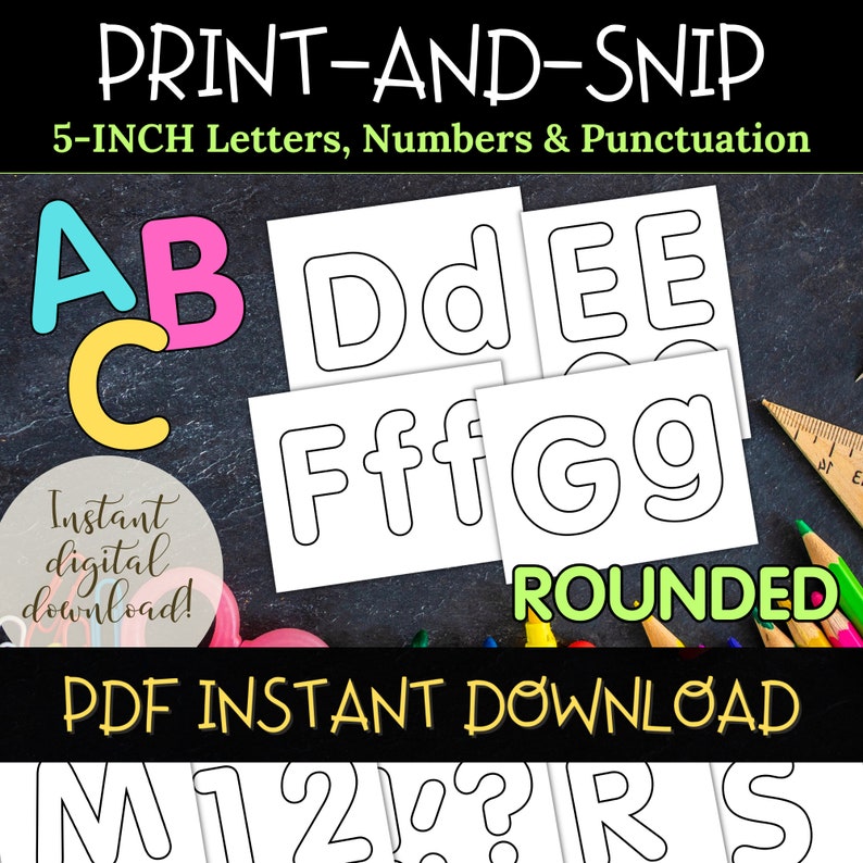 Bulletin Board Letters Printable Alphabet Letters Black Outlined Letter ...