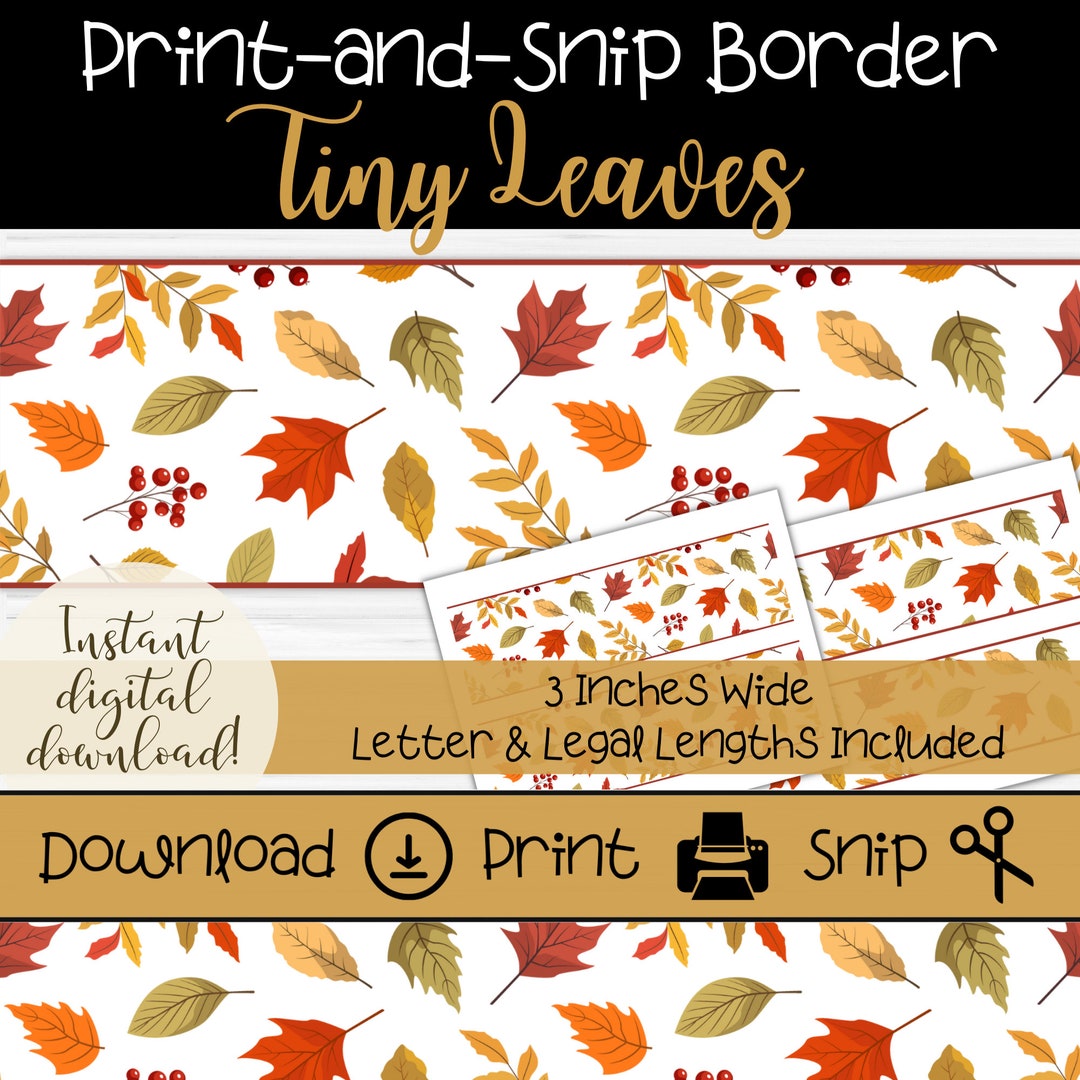Fall Leaves Border | Classroom Bulletin Board Trim | Printable Autumn ...