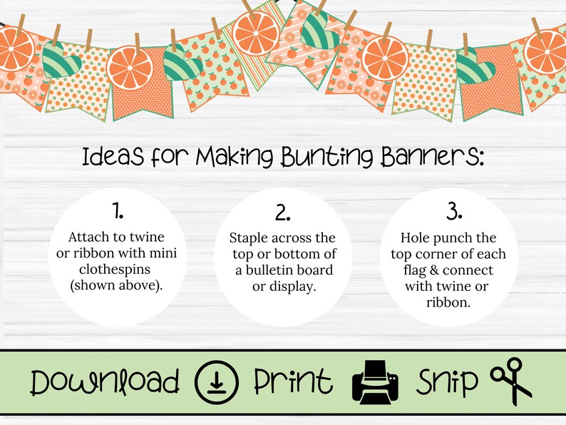 Bulletin Board Printable Kit Orange Fruit Themed Classroom Display Back ...