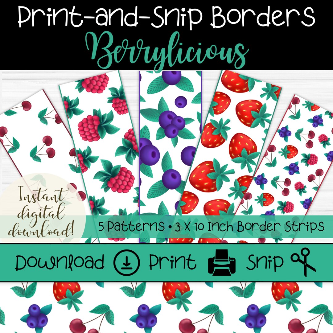 Fruit Bulletin Board Border Strips | Printable Berry Themed Borders ...