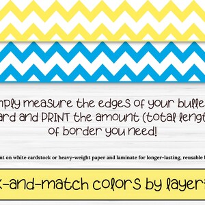 Chevron Bulletin Board Border Strips | Cute Printable Trim for ...