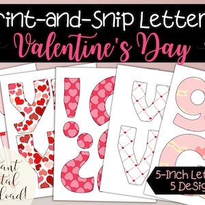 Valentine's Day and February Bulletin Board Printable Letters for ...